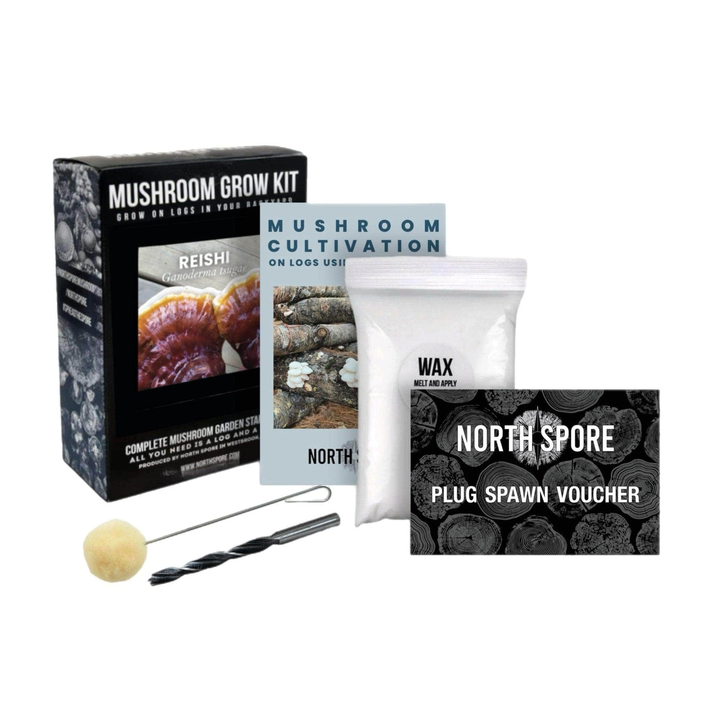 Organic Hemlock Reishi Mushroom Outdoor Log Growing Kit — Raintree Nursery