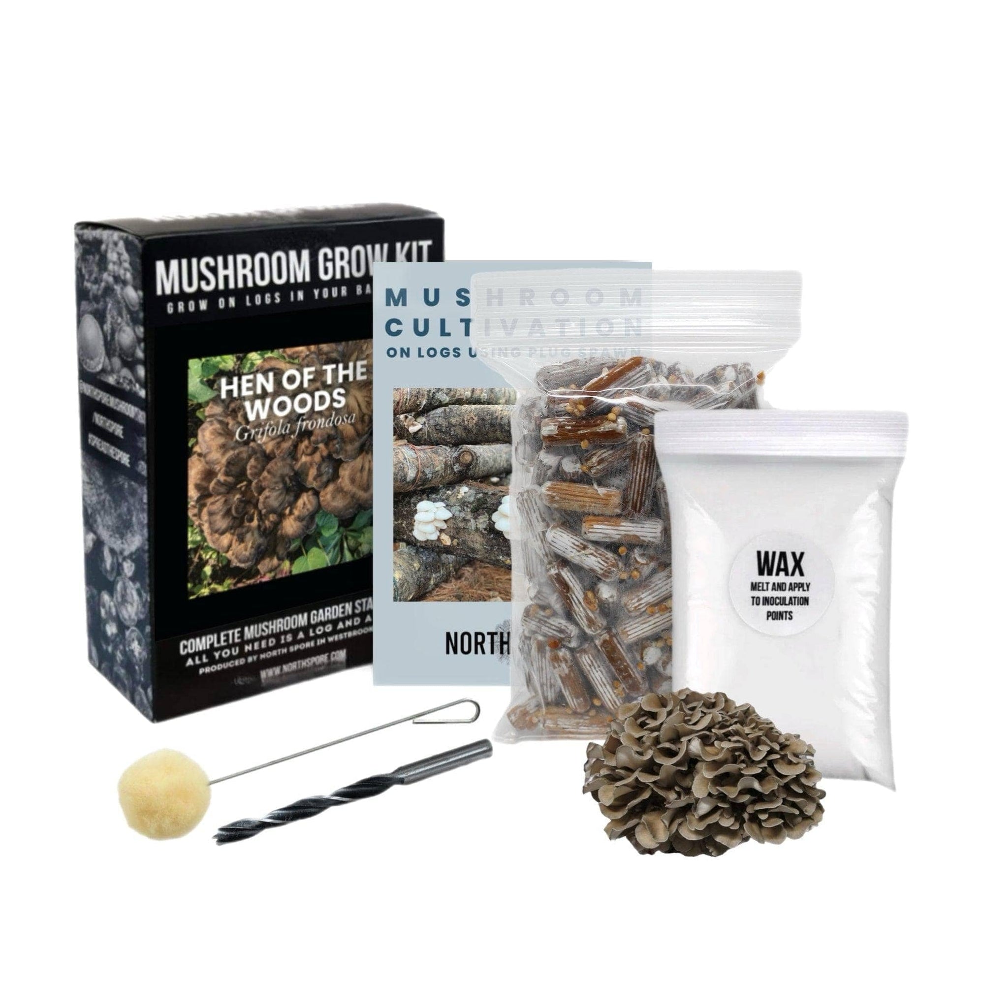 Organic Hen of the Woods (Maitake) Outdoor Log Growing Kit — Raintree ...
